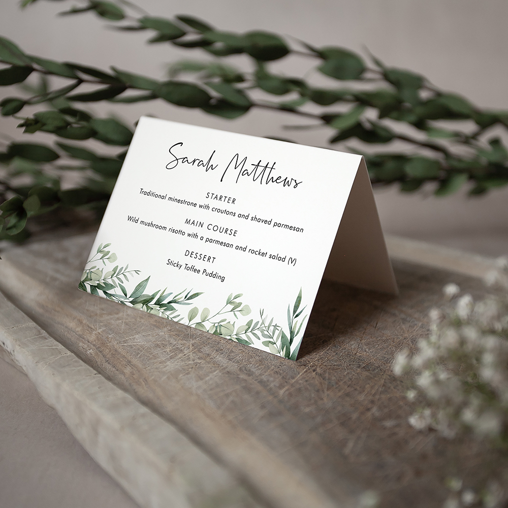 Menu Place Cards ‚Enchanting Eucalyptus EE03‚ | Bespoke